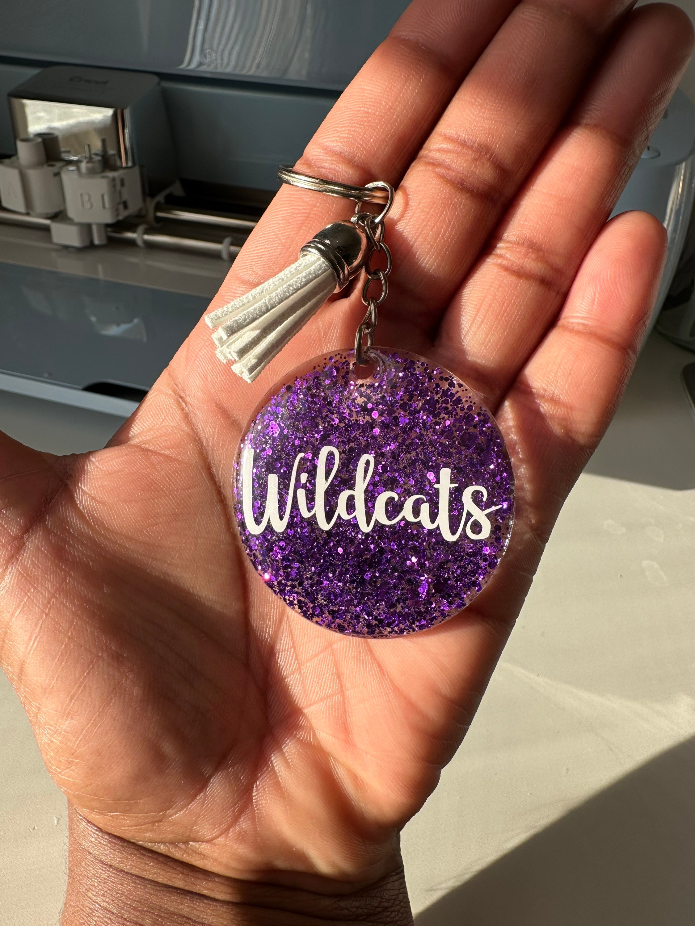 K-state Wildcats Keychain | Handmade Acrylic Glitter Keychain | KSU ...