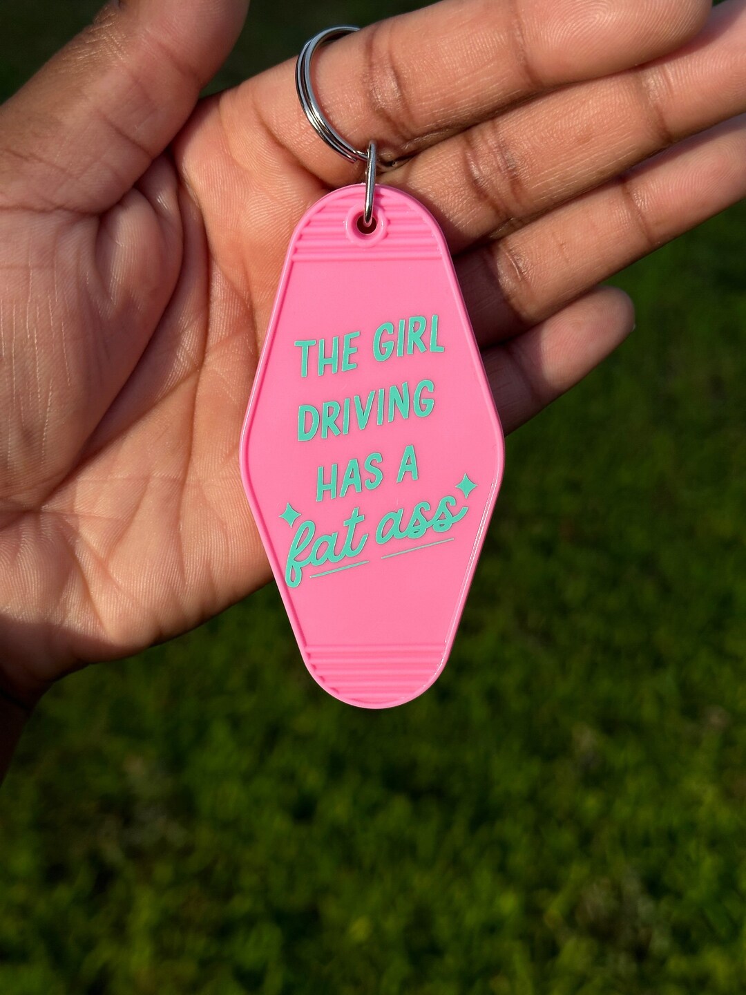 Retro Motel Keychain: Pink Plastic, Funny Slogan - Etsy