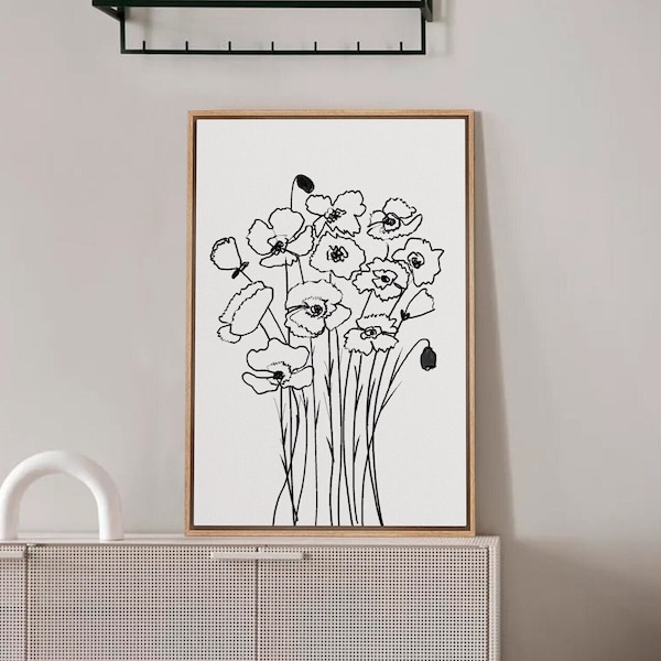 Abstract Flower Canvas Wall Art - Etsy