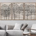 Framed Canvas Tryptic Wall Art Set, Abstract Forest Tree Art Prints ...