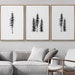 Framed Canvas Tryptic Wall Art Set, Abstract Forest Tree Art Prints ...