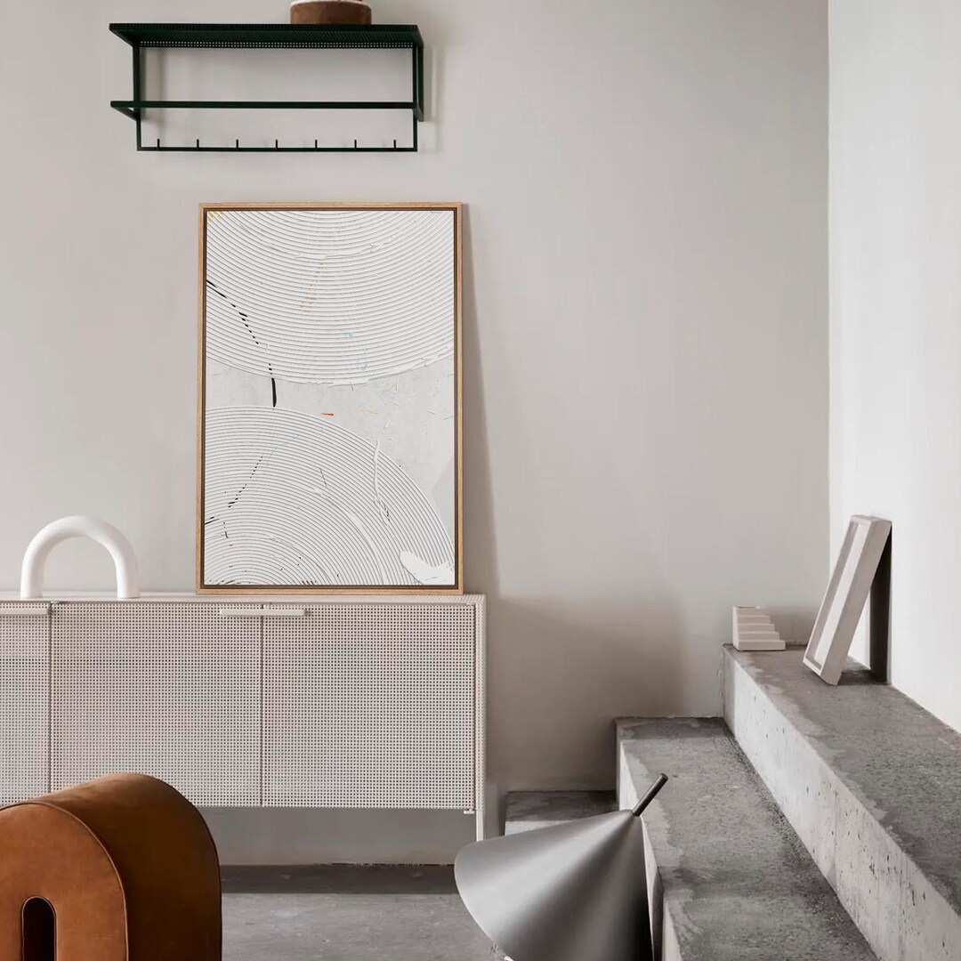 Framed Canvas Wall Art, White Paint Textured Vision Print, Abstract ...