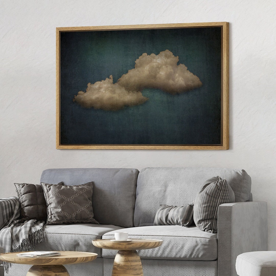 Framed Canvas Cloud Wall Art Set of 2 Abstract Cloudy Art Print Sky ...