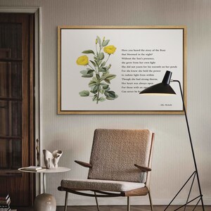 Framed Canvas Wall Art, Flower Art Print, Quote Print, Minimalist Art ...