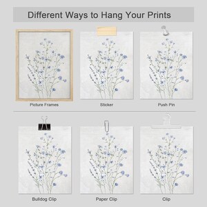 Set of 4 Framed Prints Wall Art Set, Watercolor Wildflower Art Print ...