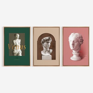 3 Piece Framed Canvas Wall Art Set, Colorful Pop Art Print, Plaster ...