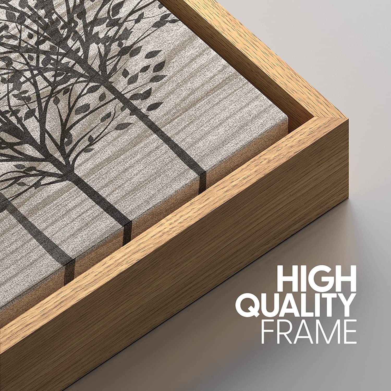 Framed Canvas Tryptic Wall Art Set, Abstract Forest Tree Art Prints ...