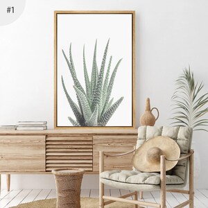 3 Piece Framed Canvas Wall Art Set, Green Succulent Plant Prints ...