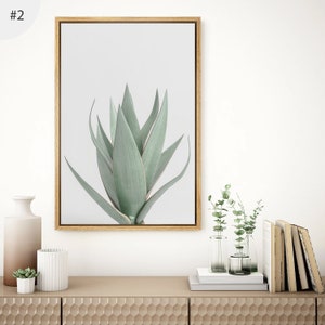 3 Piece Framed Canvas Wall Art Set, Green Succulent Plant Prints ...