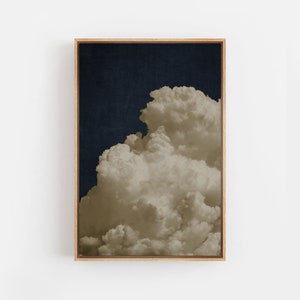 Framed Canvas Wall Art, Navy Blue Cloud Art Print, Cloud Wall Art ...