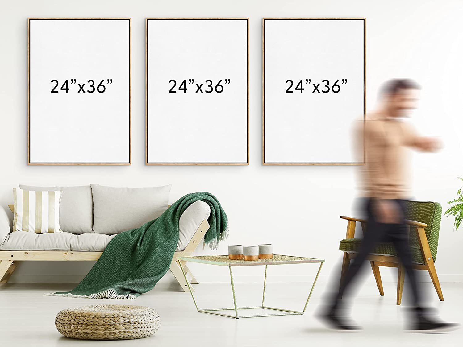 Framed Canvas Tryptic Wall Art Set, Abstract Forest Tree Art Prints ...