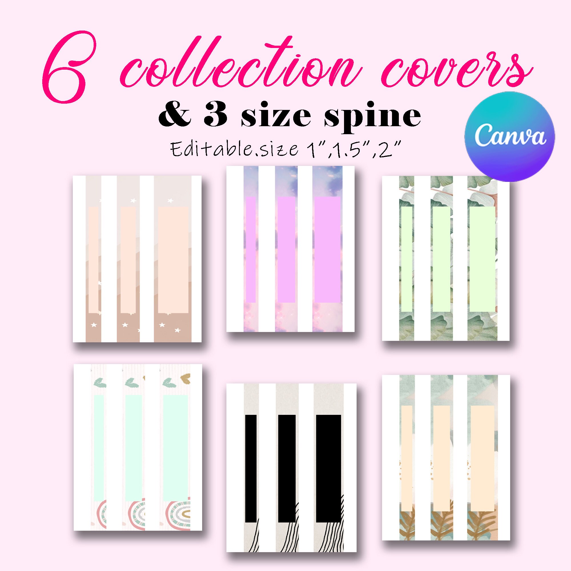 Editable Binder Cover Template, Spine, Minimal, Abstract, Simple ...