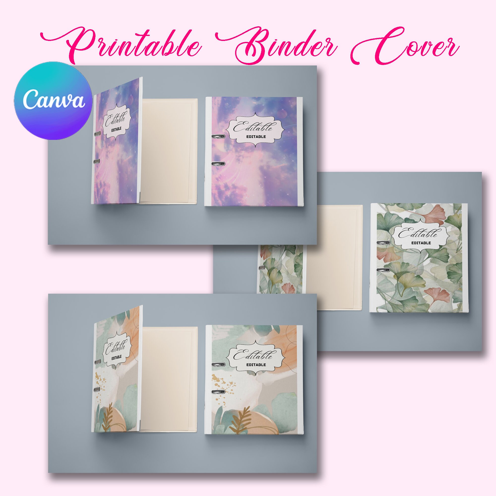 Editable Binder Cover Template, Spine, Minimal, Abstract, Simple ...