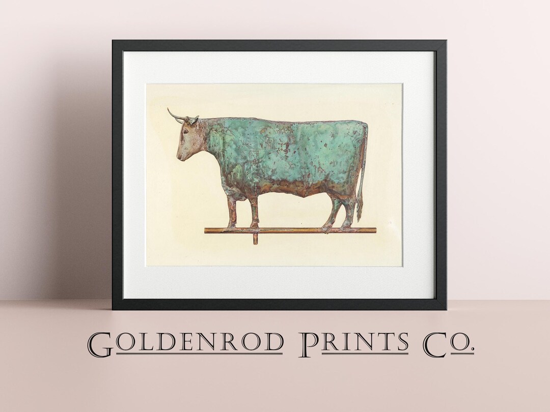 Rustic Steer Art Print Antique Farmhouse Weathervane Digital Download ...