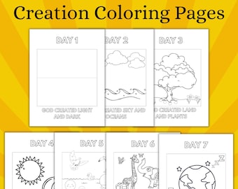 Days of Creation Printable Bible Activity for Kids Genesis - Etsy