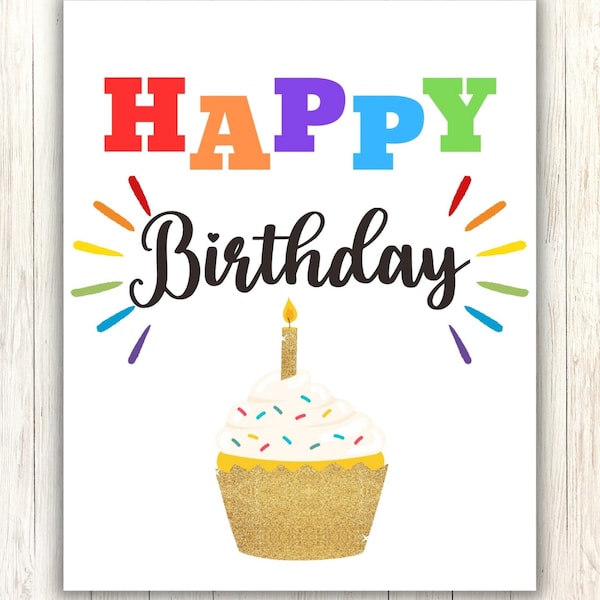 8x10 Happy Birthday Sign - Etsy UK