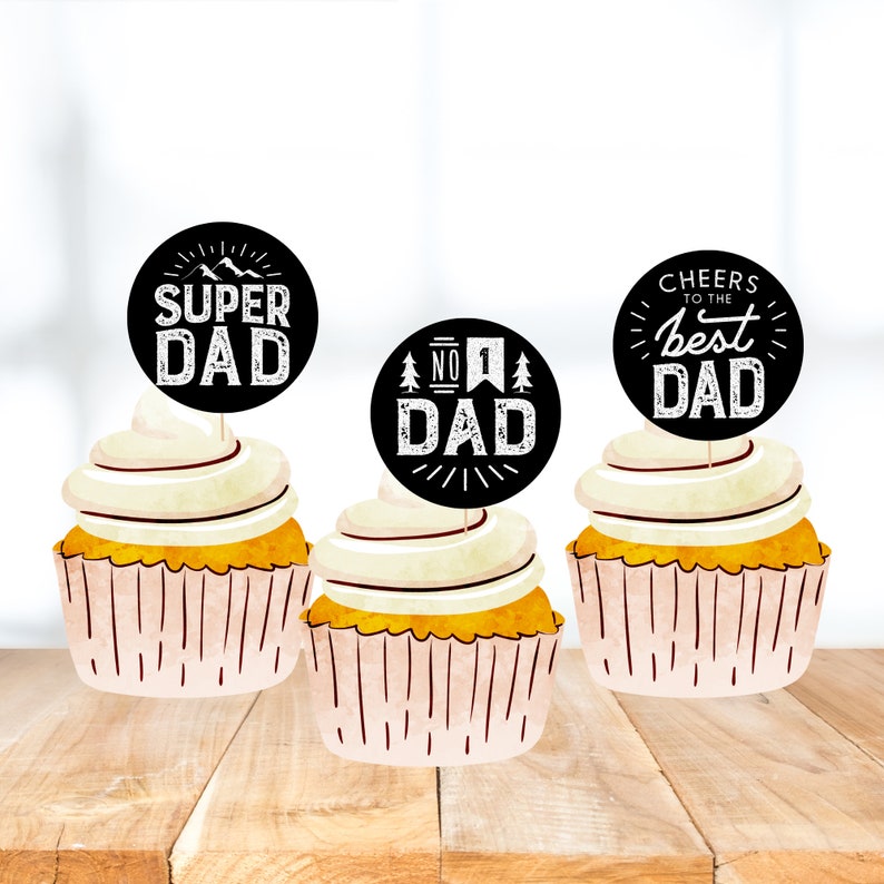 Happy Father's Day Printable Cupcake Toppers Father's - Etsy