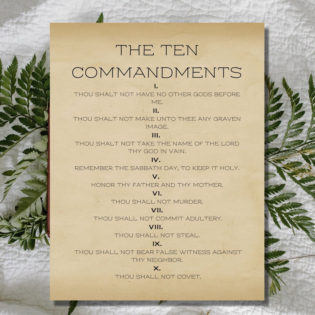 The 10 Commandments Wall Art Exodus Parchment Scroll - Etsy