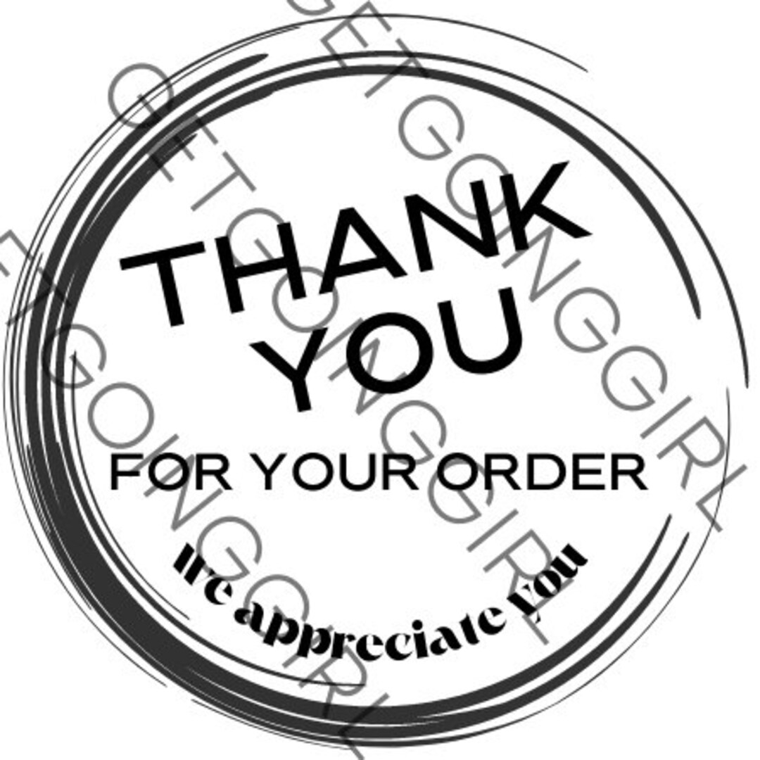 Thank You Sticker PNG Thermal Sticker Rollo Design 1.5in - Etsy