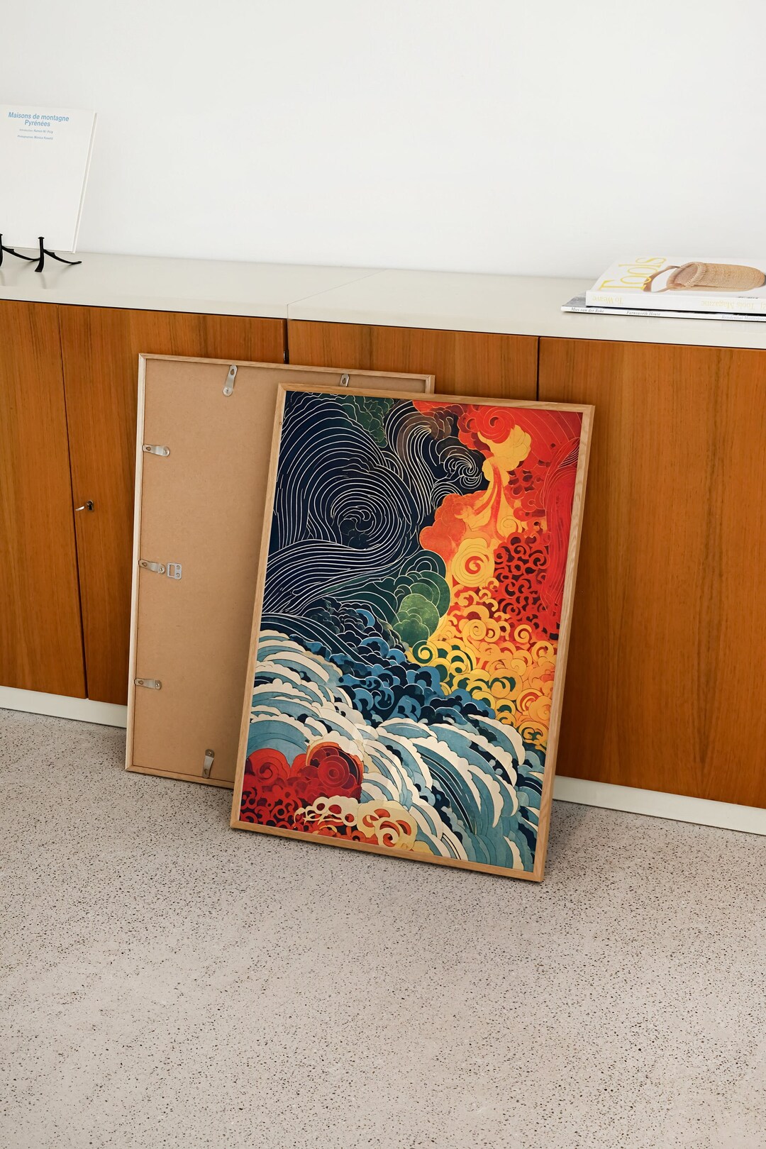 Woodblock Clouds Abstract Japanese Woodblock Artwork Print, Vintage ...