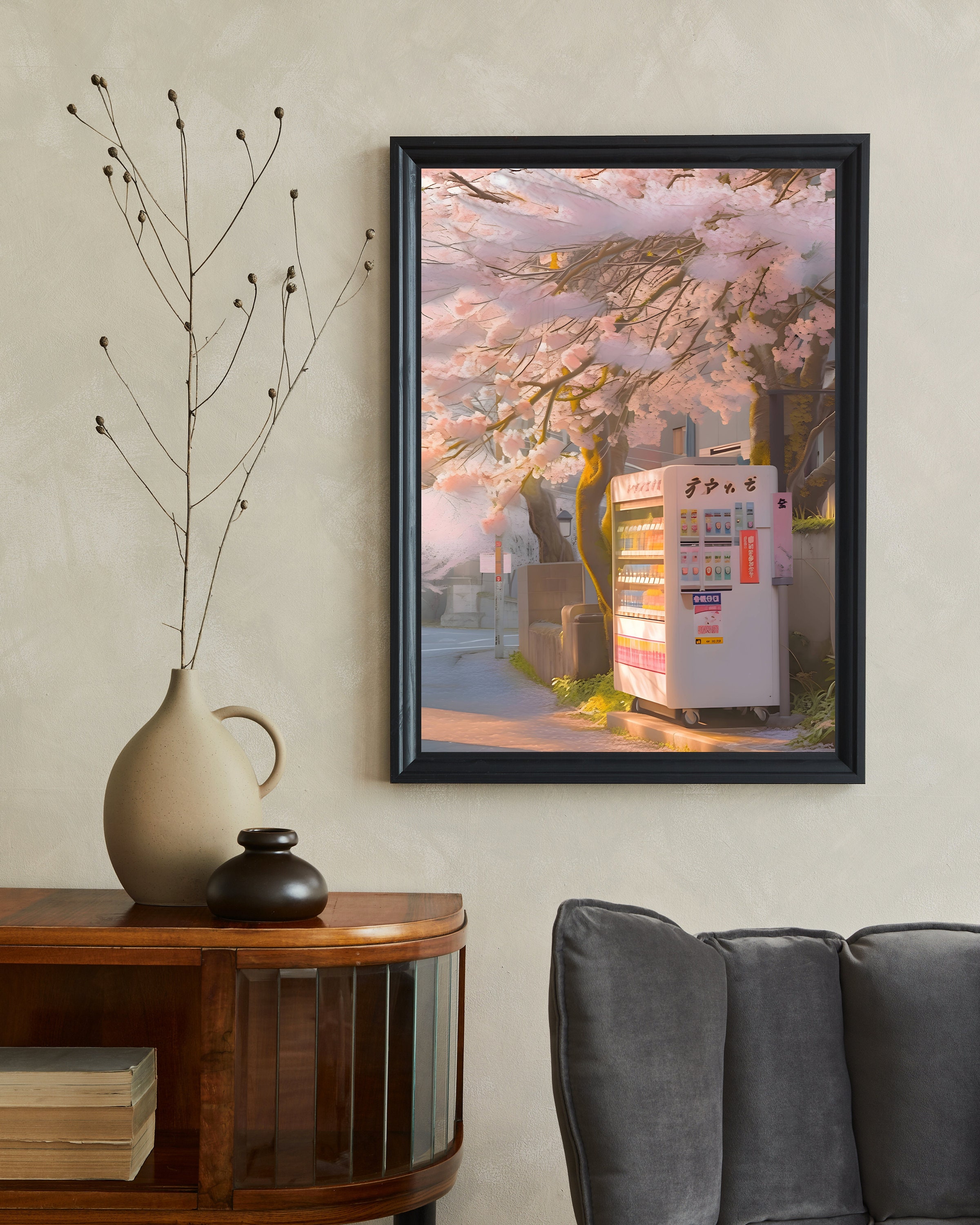 Cherry Blossom Vending Machine Anime Inspired Art Print - Etsy