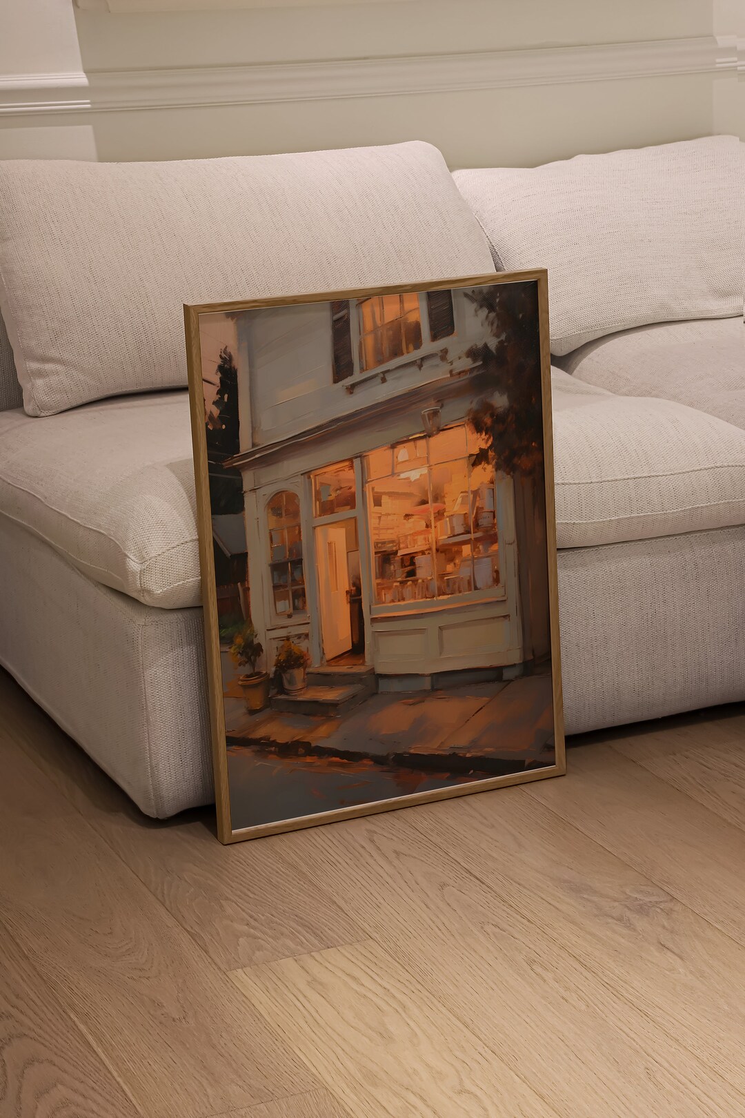 Cozy Storefront Art Print, Nostalgic Oil Painting, Digital Download Art ...