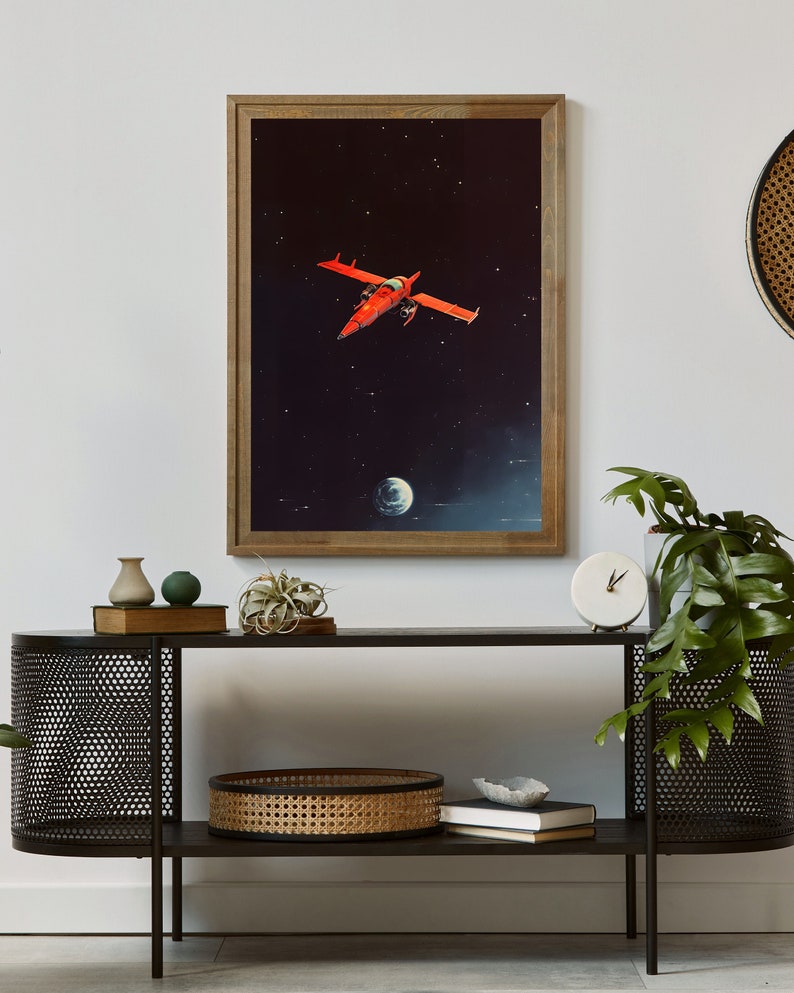 Retro Sci Fi Art Print Space Ship Poster Vintage Science - Etsy
