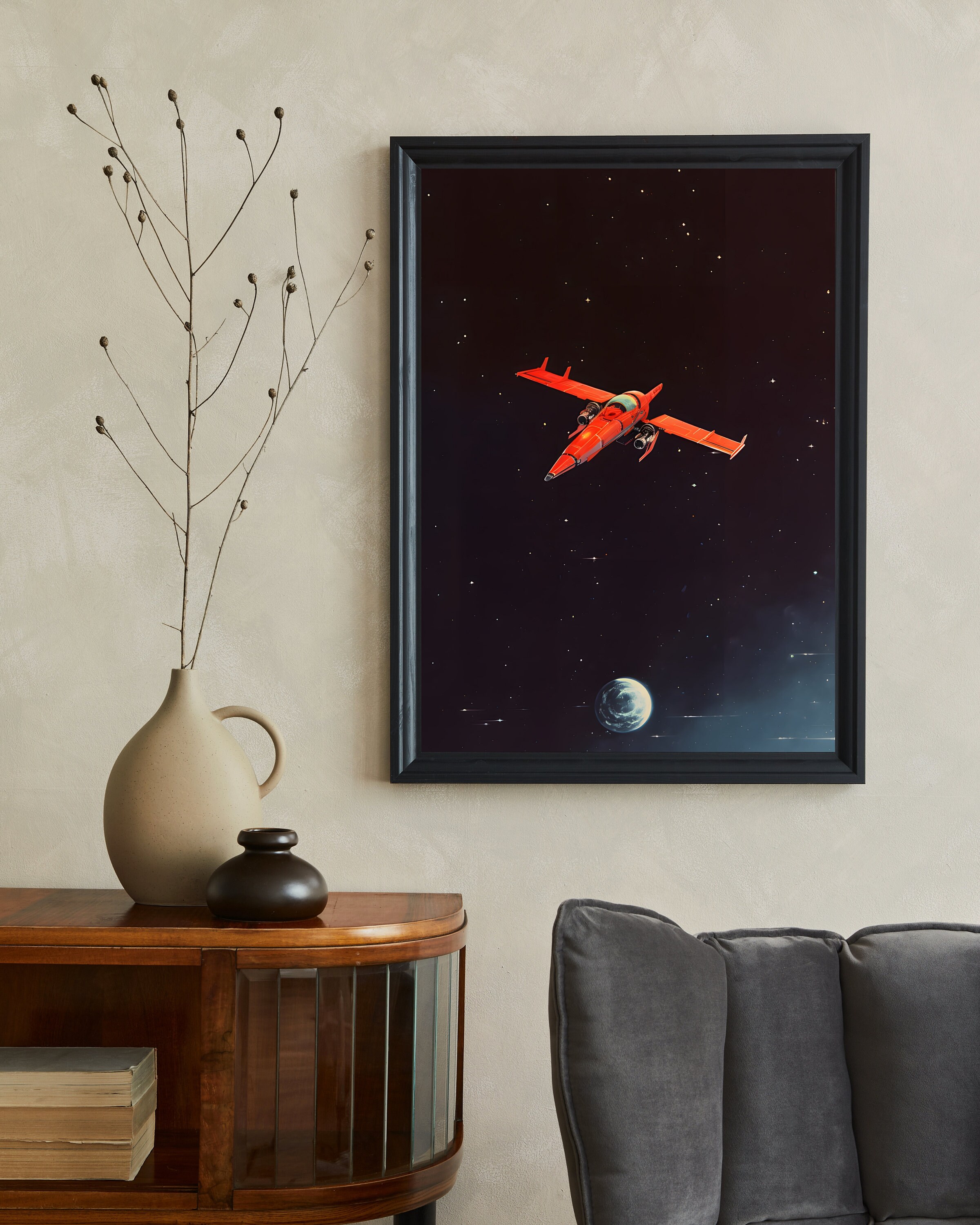 Retro Sci Fi Art Print Space Ship Poster Vintage Science - Etsy
