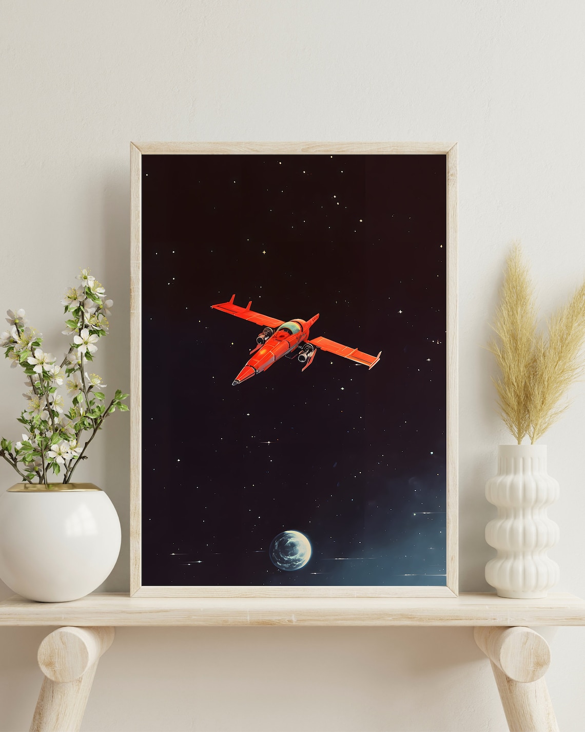 Retro Sci Fi Art Print Space Ship Poster Vintage Science - Etsy