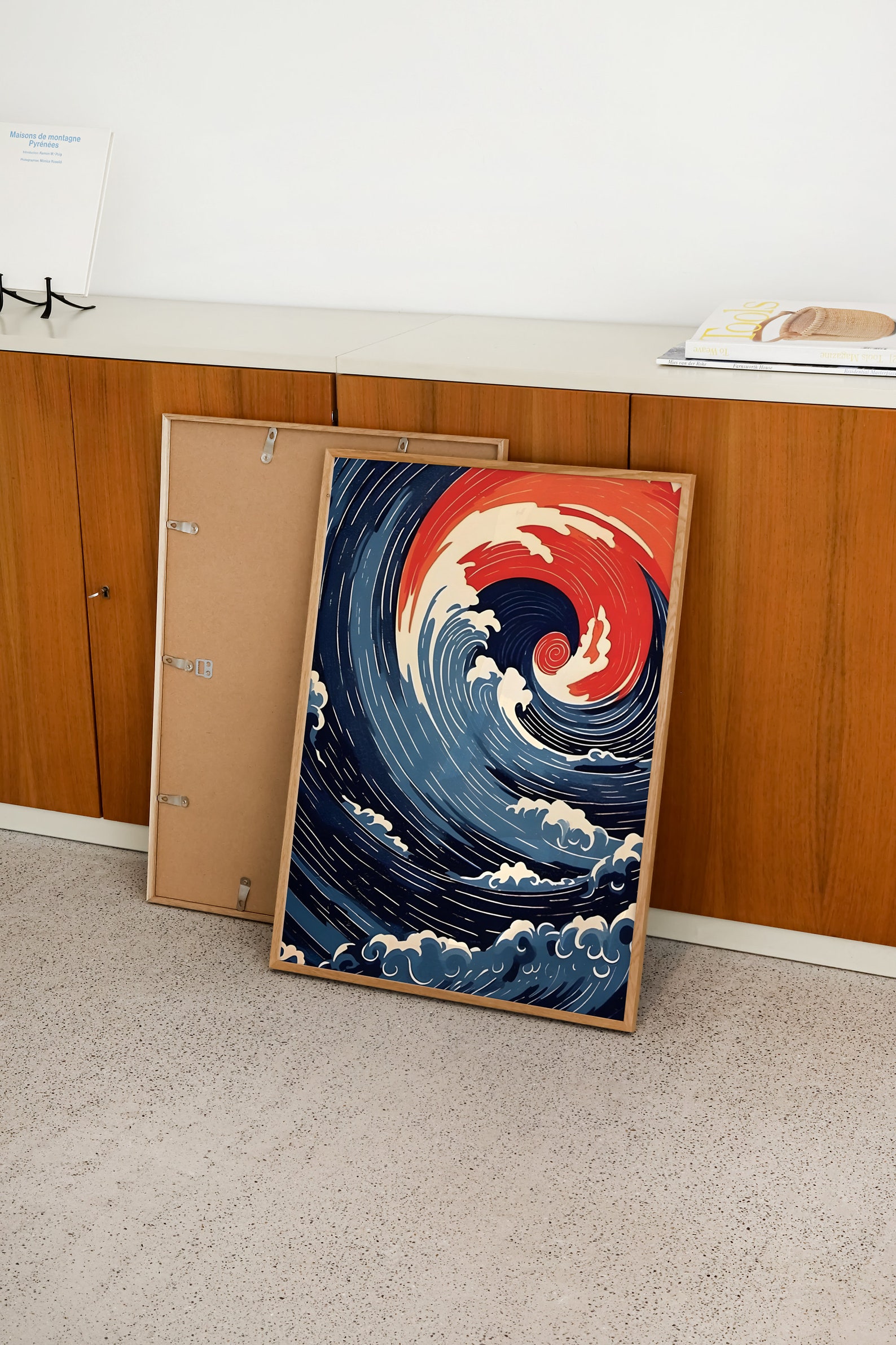 Sunset Riptide, Hokusai Inspired Woodblock Art Print, Japanese Vintage Poster Print for Home ...