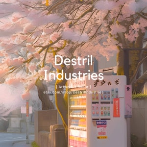 Cherry Blossom Vending Machine Anime Inspired Art Print, Digital ...