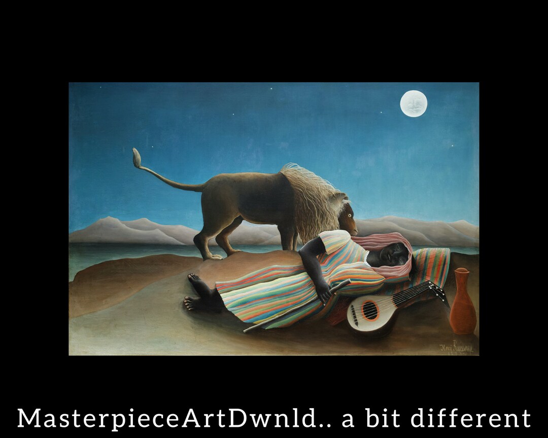 The Sleeping Gypsy | Henri Rousseau | Canvas Wall Art Painting Poster ...