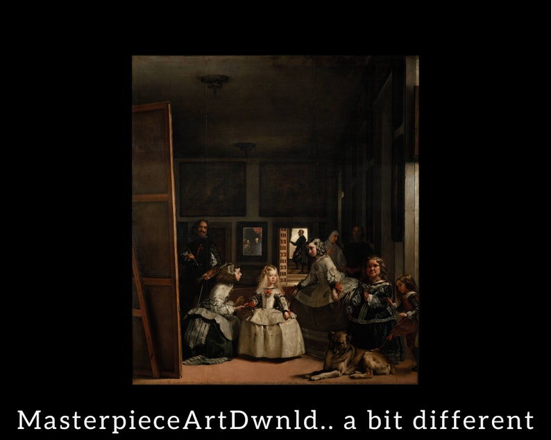 Las Meninas Diego Velazquez Canvas Wall Art Painting Poster Digital ...