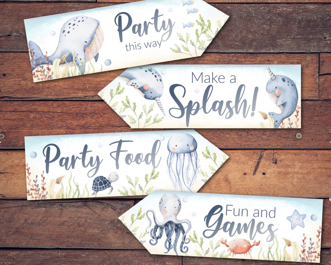 Nautical Under the Sea Party Arrows Signs - Any Occasion - Etsy