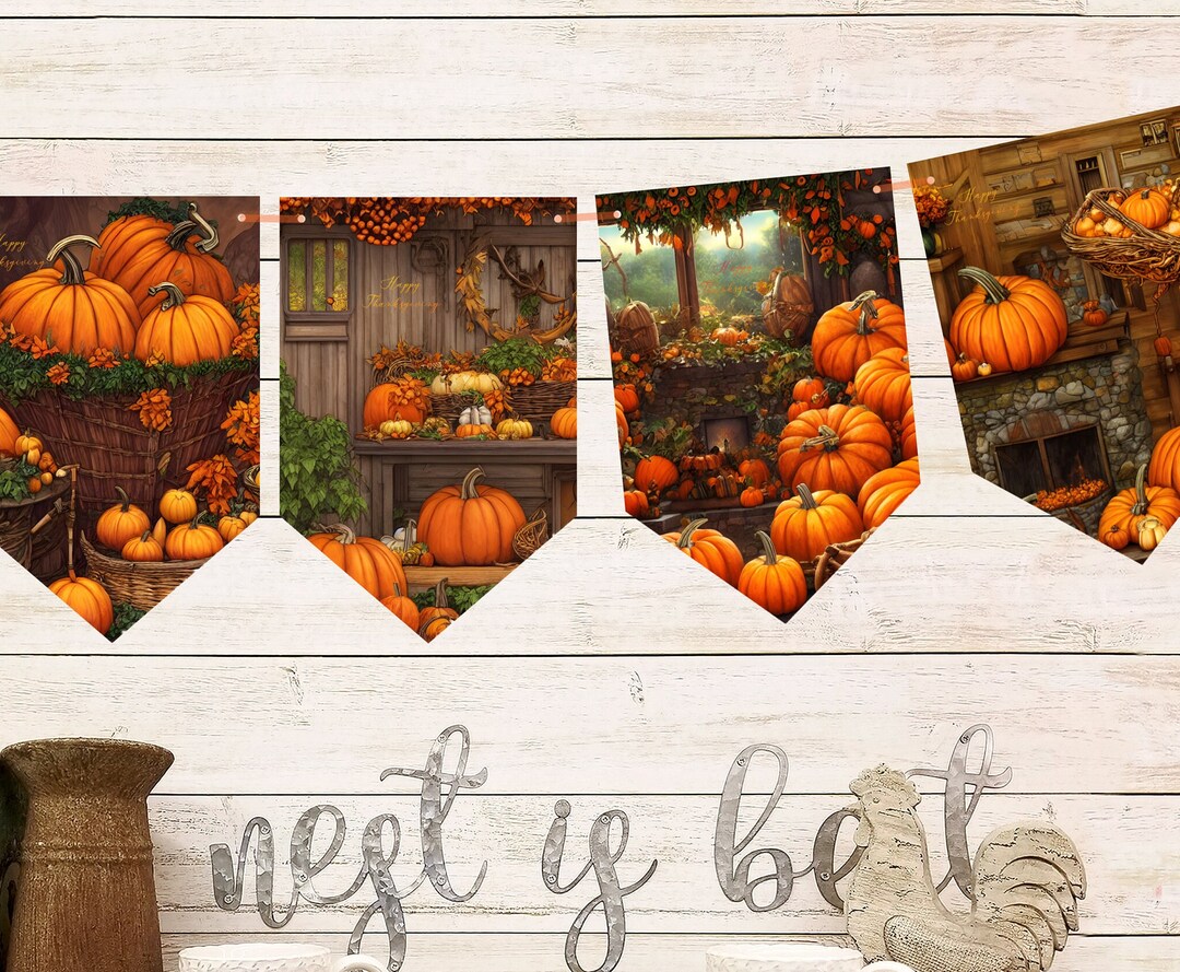 Autumn Harvest Pumpkins Original Artwork Party Decoration Thanksgiving ...