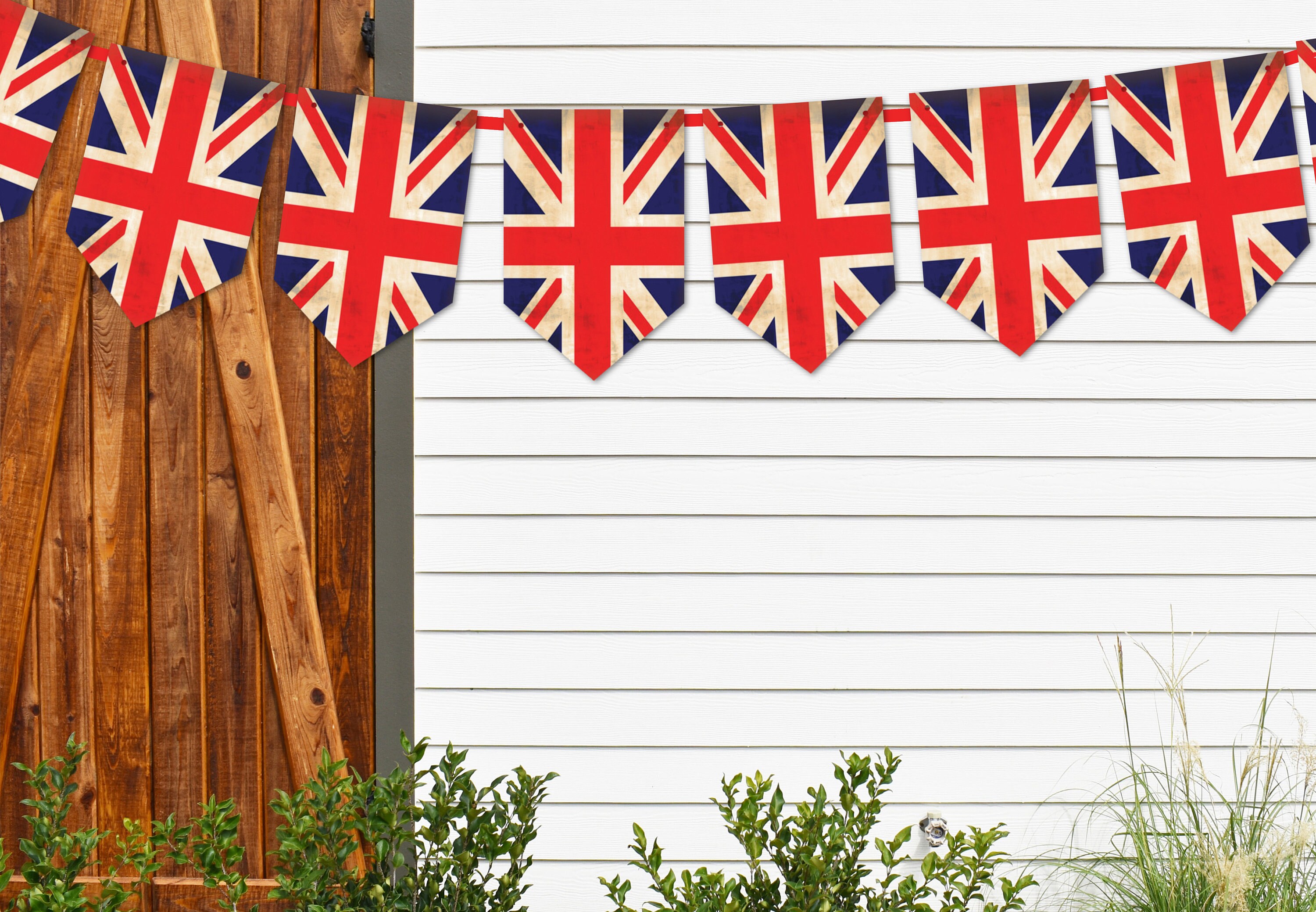 Vintage Style Union Jack Celebration Garden Party Bunting & Ribbon - Etsy
