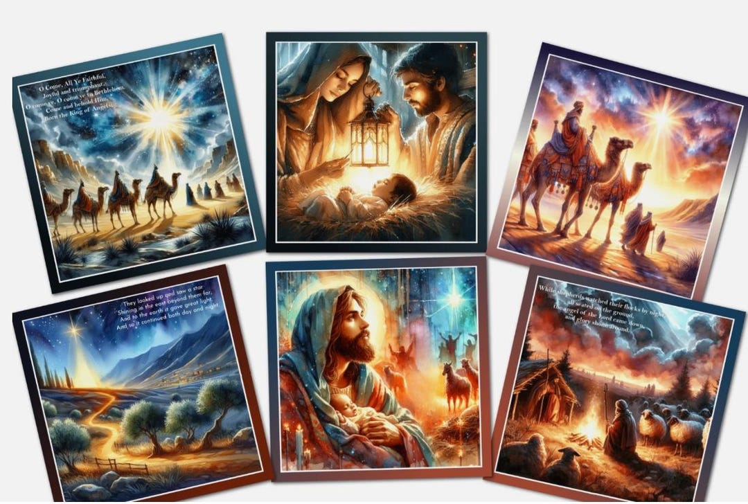 Christmas Nativity Card Making Card Toppers With Christmas Carol Verses ...