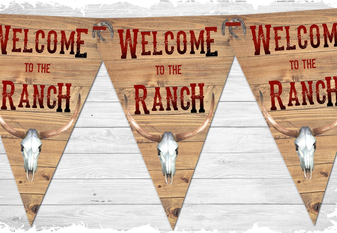 Country & Western Hoe Down American Bunting 'welcome to the Ranch' - Etsy