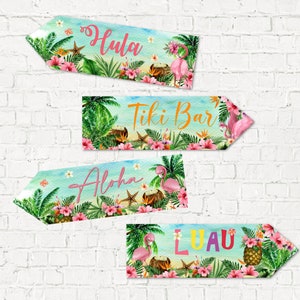 4 Tropical Hawaii Flamingo Aloha Luau Party Decoration Signs Arrows - Etsy