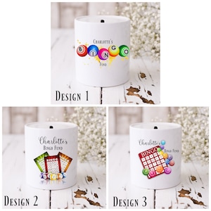 Personalised Bingo Fund Money Box Ceramic Savings Pot Gift Idea ...