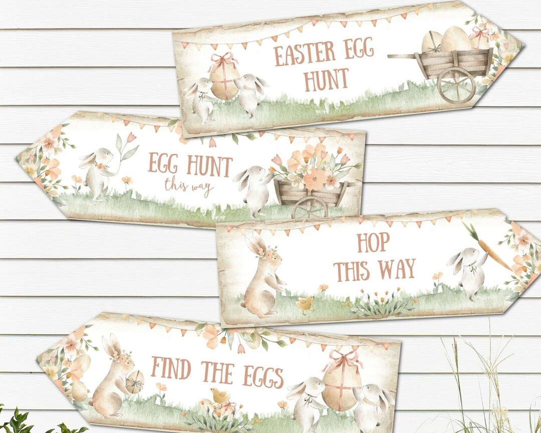 4 Spring Floral Easter Egg Hunt Decoration Arrows - Etsy