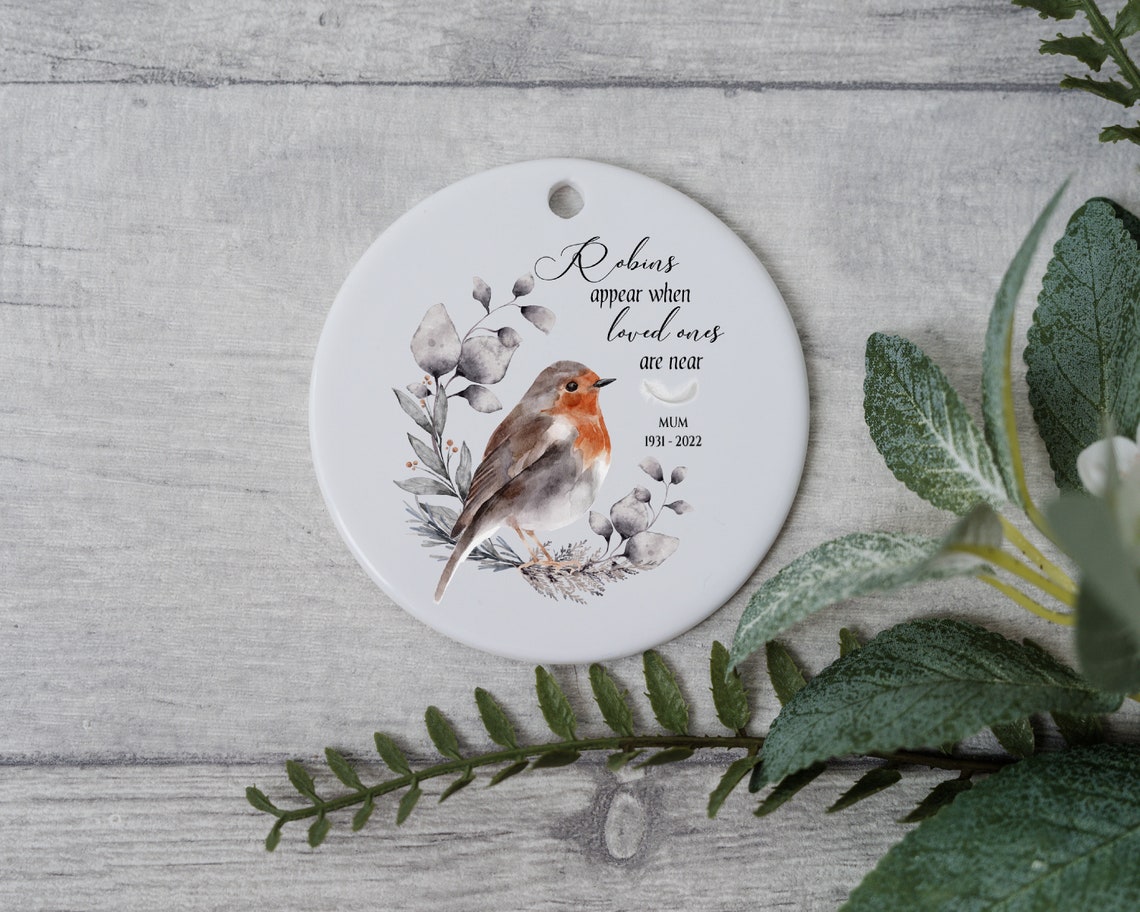 Personalised 'robins Appear...' Ceramic Keepsake Loved - Etsy