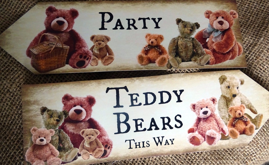 4 Teddy Bear's Picnic Party Decoration Signs Arrows - Etsy