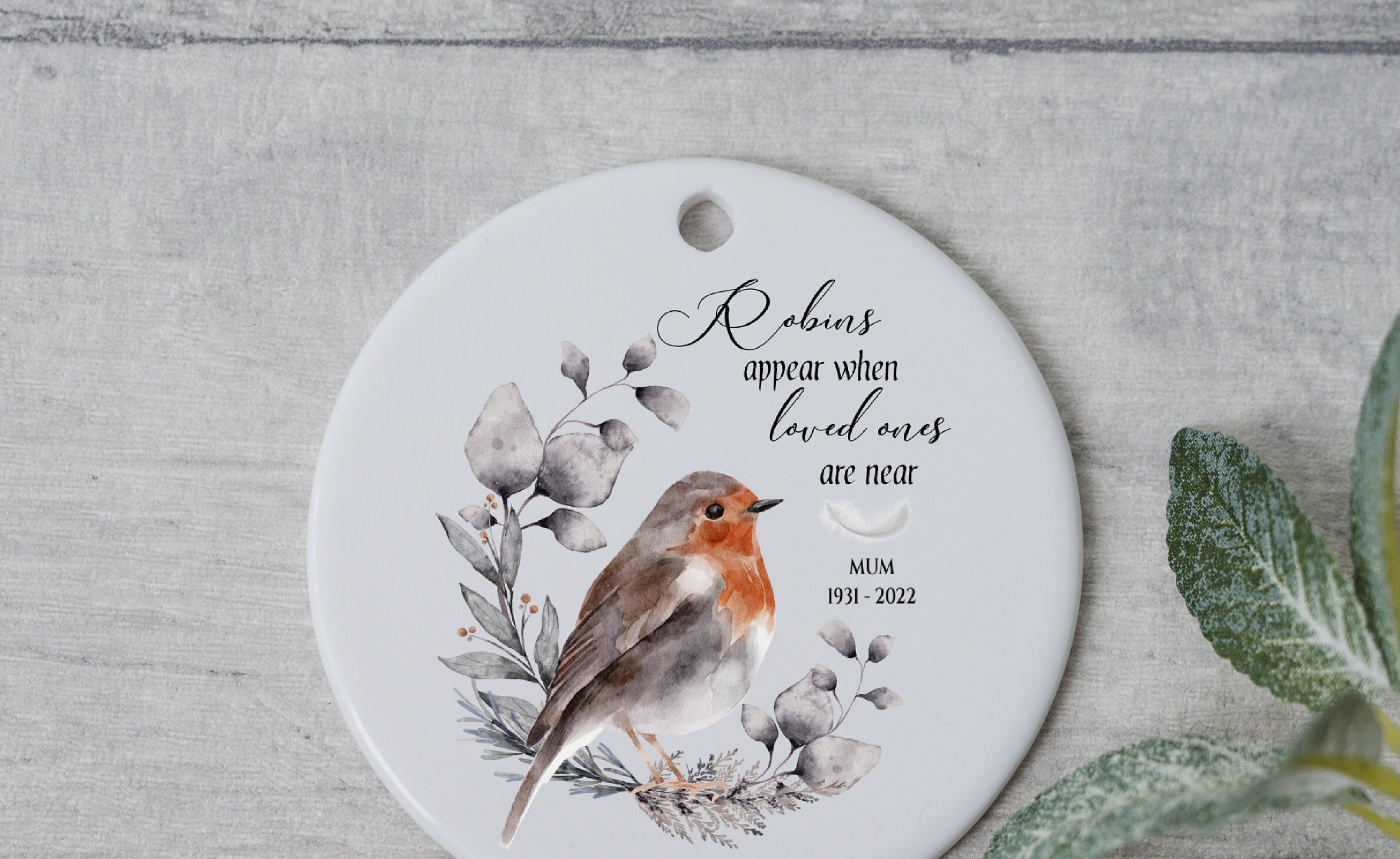 Personalised 'robins Appear...' Ceramic Keepsake Loved - Etsy