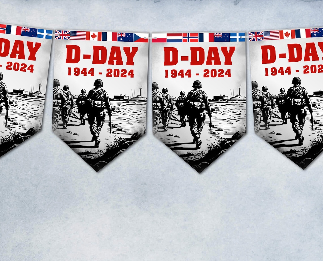 D-day Bunting 80 Years Commemorative Normandy Allied Armed Forces ...
