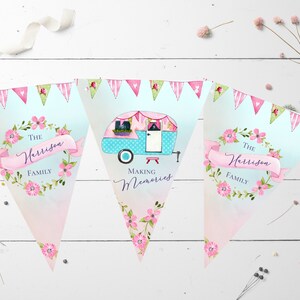 Personalised 'making Memories' Caravan Floral Travel Bunting/banner - Etsy