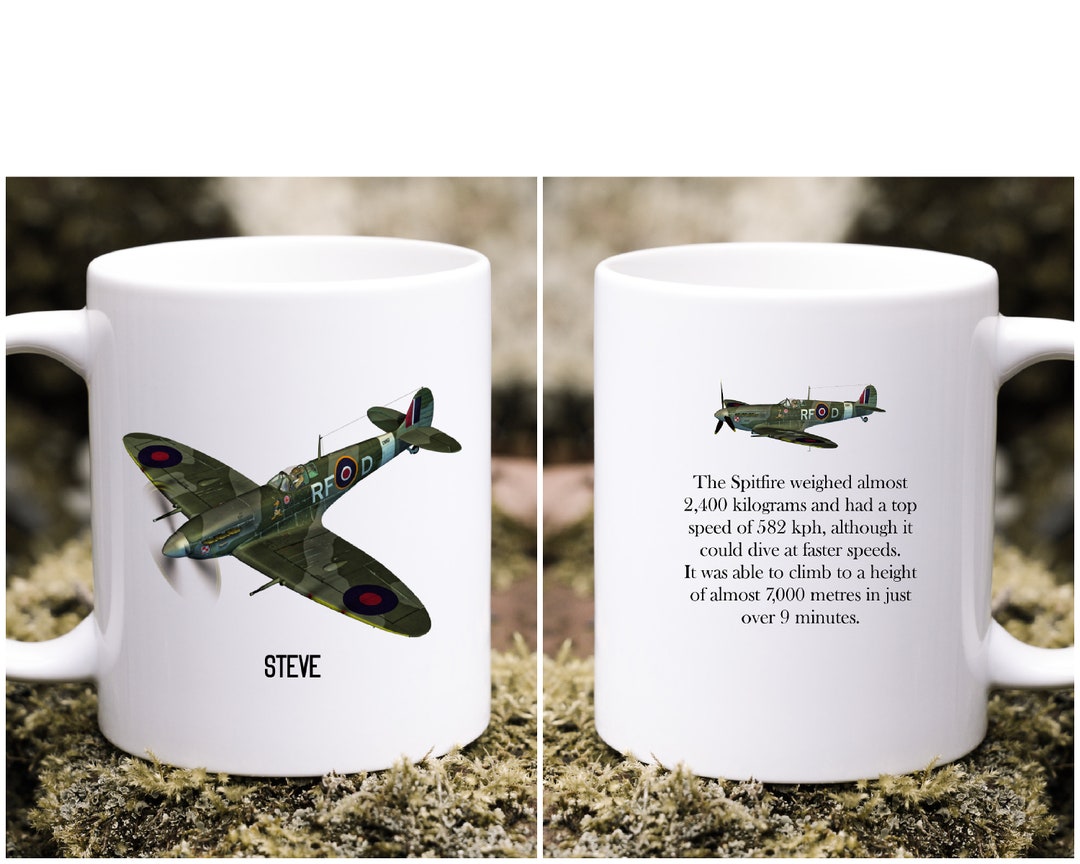 Personalised Spitfire Mug & Coaster Gift WWII RAF Fighter Classic ...