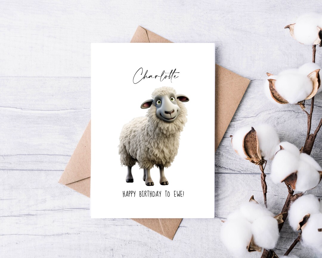 Personalised Novelty Sheep Birthday Greetings Card & Envelope - Etsy