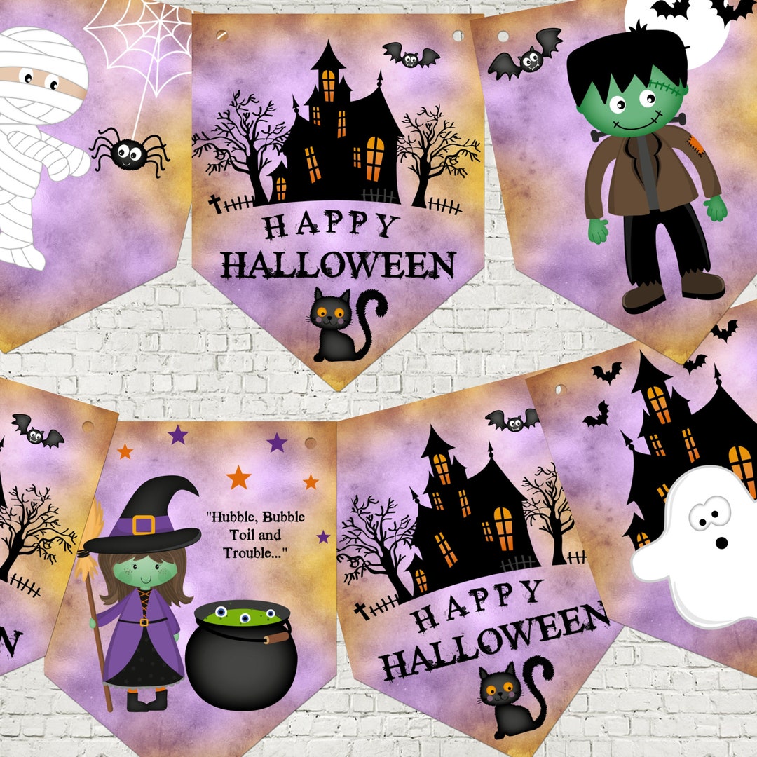 Happy Halloween Bunting/banner & Ribbon Kid's Party - Etsy