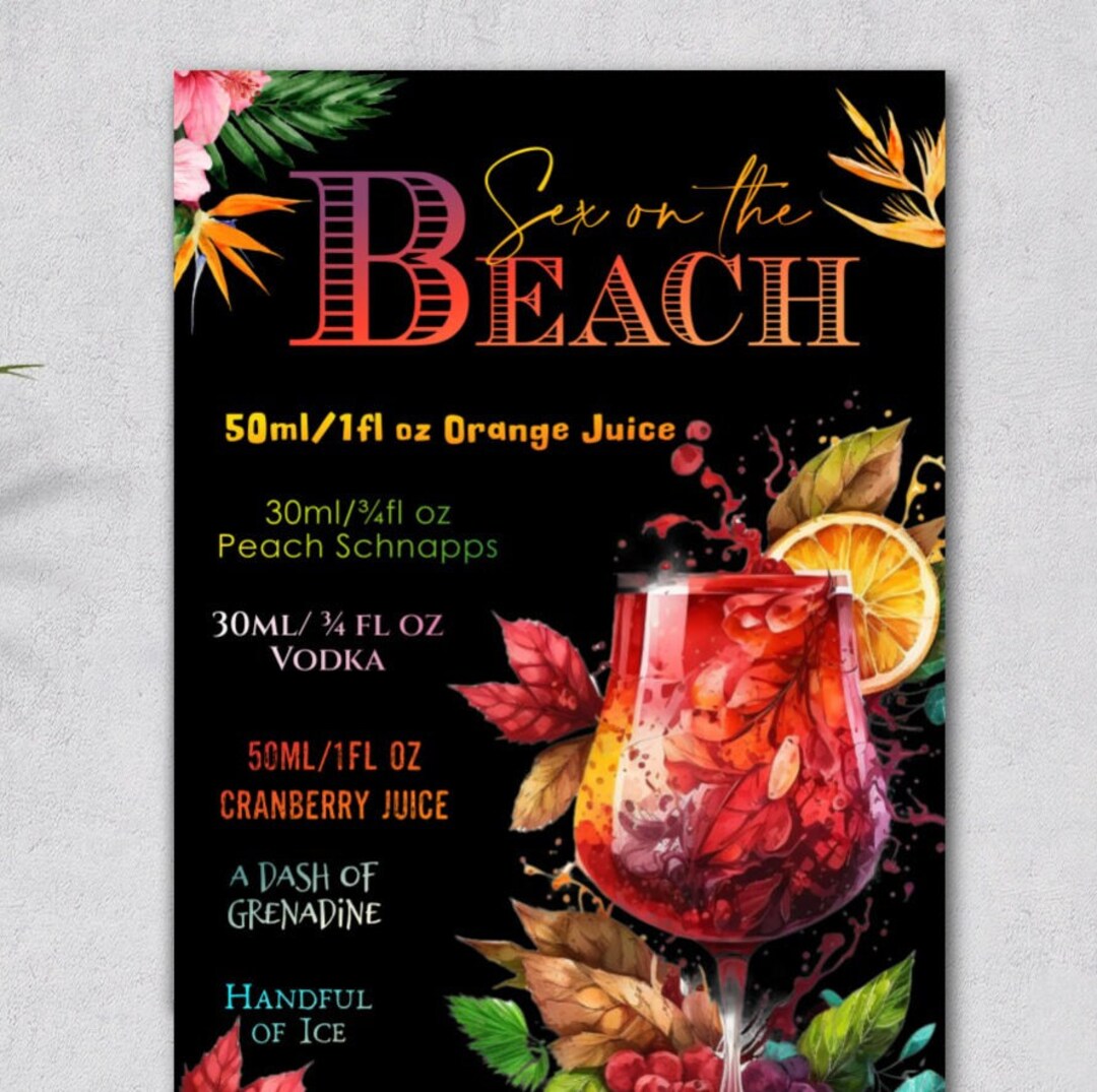 Receta De Cóctel Sex On The Beach Bar Sign Kitchen Tiki Bar Elija 8043